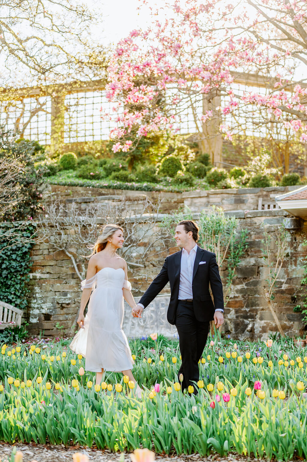 English Garden Inspired Dumbarton Oaks Engagement Photos | Alexandra ...